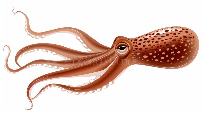 A Hooked Squid with Long, Flowing Tentacles, Showcasing Its Unique ...