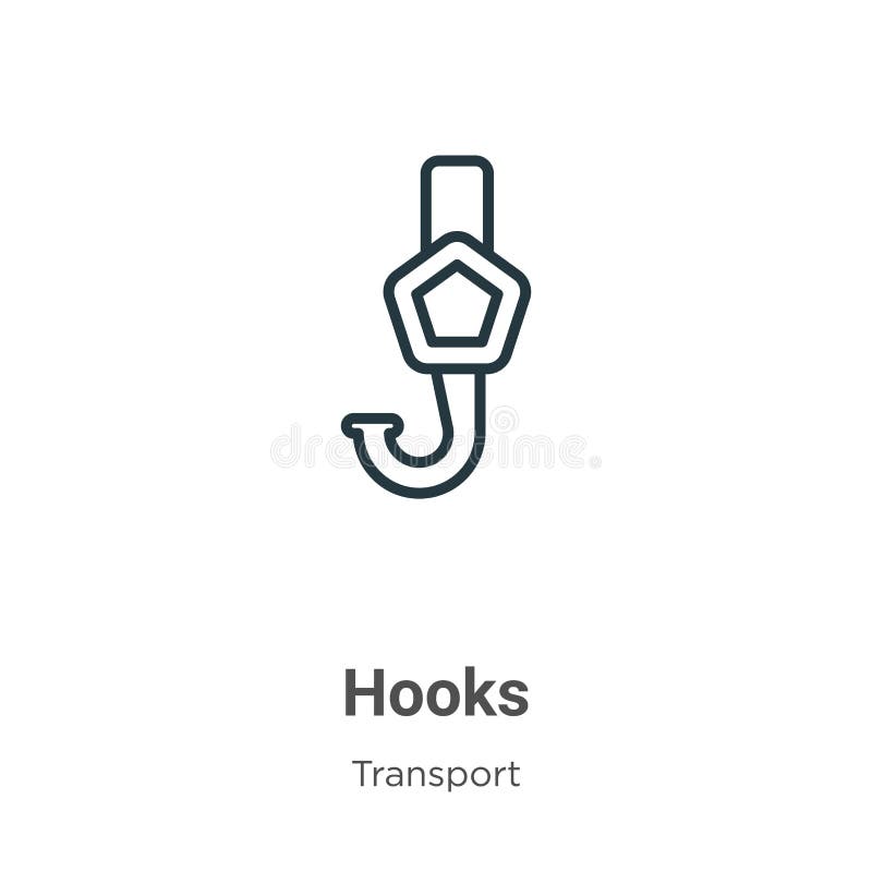 Hooks Outline Vector Icon. Thin Line Black Hooks Icon, Flat Vector ...