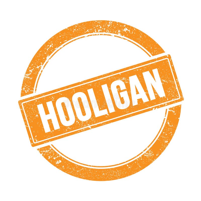 HOOLIGAN Text on Red Blue Ribbon Stamp Stock Illustration ...