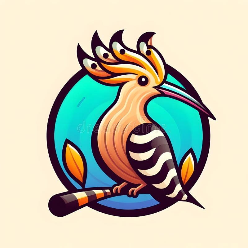 Hoopoe Logo Design Vector Colors Ai Generator Stock Illustration ...
