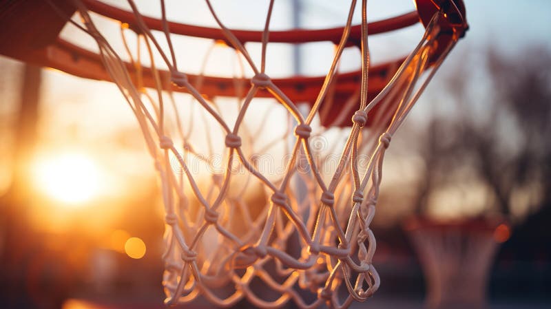 Hoops Up Close: Detailed View of a Basketball Net Stock Illustration ...