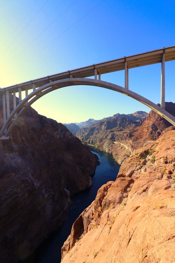 The Hoover Bridge from the Hoover Dam, Nevada. Stock Photo - Image of ...