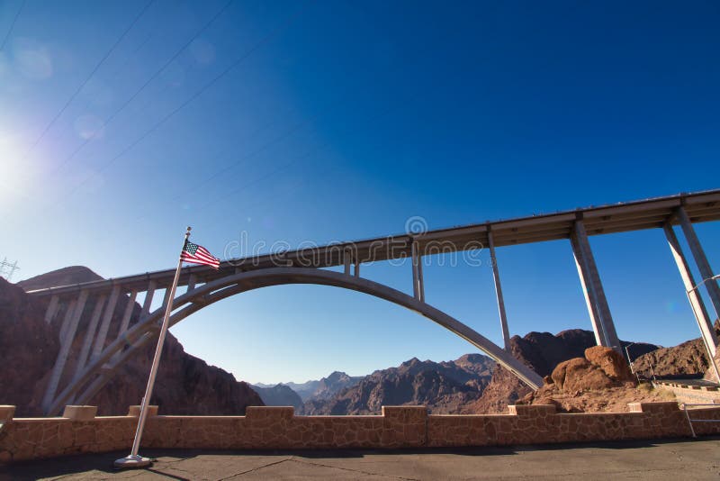 The Hoover Bridge from the Hoover Dam, Nevada. Stock Image - Image of ...