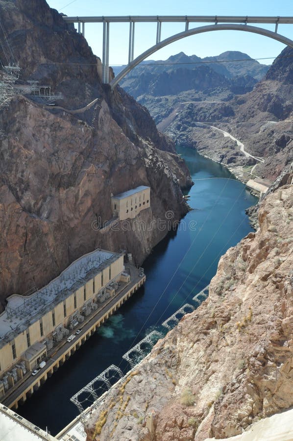 The Hoover Bridge at the Hoover Dam, Nevada Stock Image - Image of blue ...