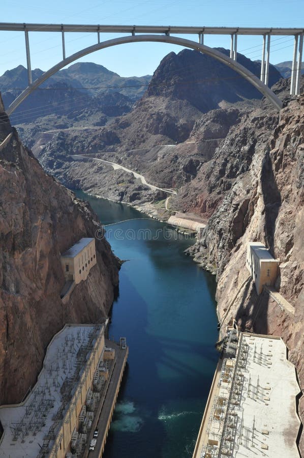 The Hoover Bridge at the Hoover Dam, Nevada Stock Image - Image of high ...