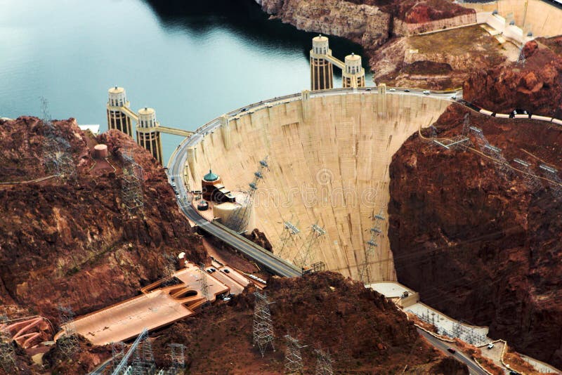 Hoover dam from above stock image. Image of bridge, scenic - 55344077