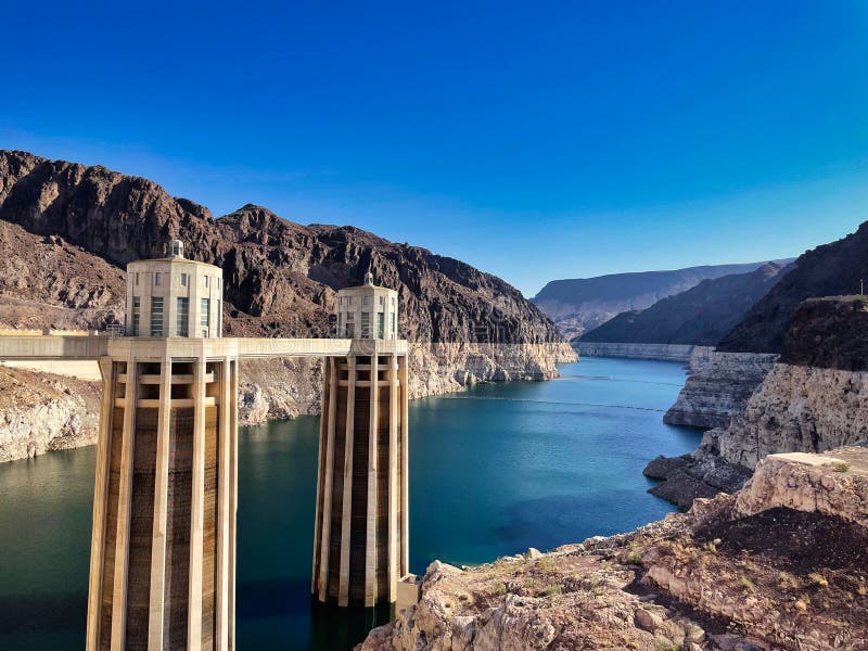Hoover Dam in the Black Canyon of the Colorado River Stock Photo ...