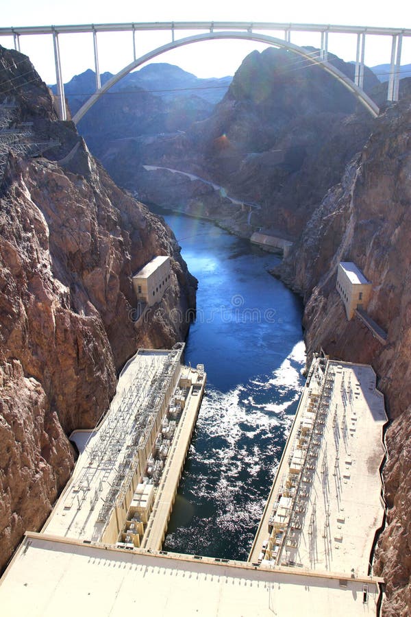 The Hoover Dam and the Bridge in Nevada Stock Photo - Image of ...
