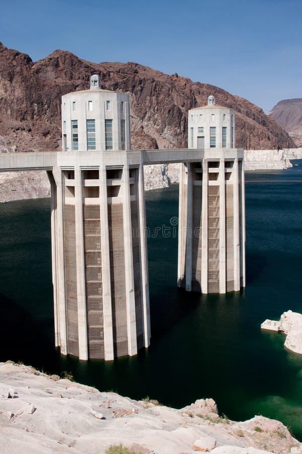 Hoover Dam Intake Towers stock image. Image of landmark - 12170441