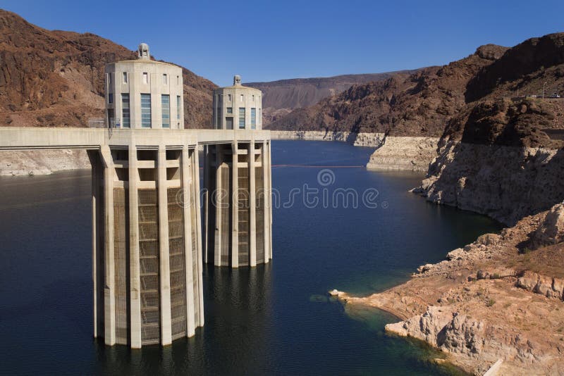 Hoover Dam Intake Towers stock photo. Image of landmark - 44154820
