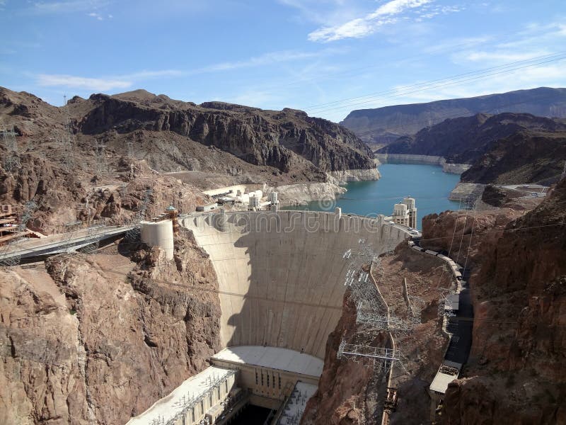 Hoover Dam Overhead Seen from Arizona Side Stock Photo - Image of ...