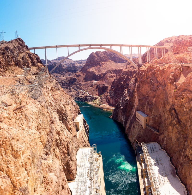 Hoover Dam stock image. Image of mountains, lines, panorama - 285030237