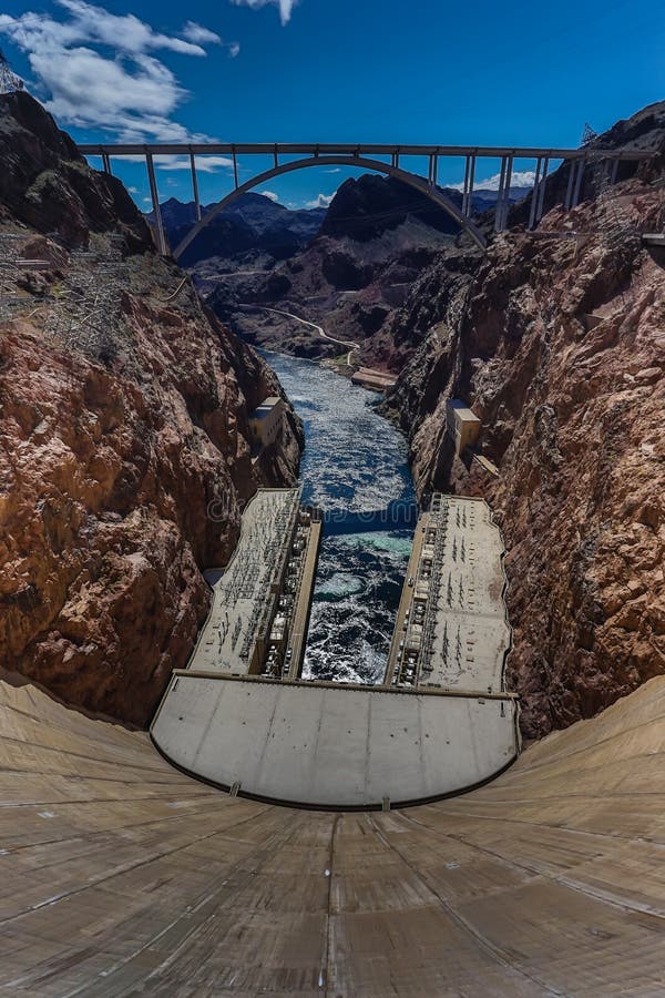 Hoover Dam, panoramic view stock image. Image of hydroelectric - 90471021
