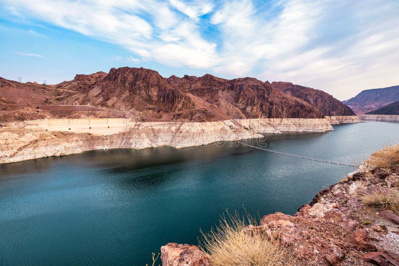 Hoover Dam Reservoir Boulder City Stock Image - Image of hydro, aerial ...