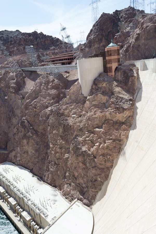 Hoover dam wall stock image. Image of crest, lake, power - 79331421
