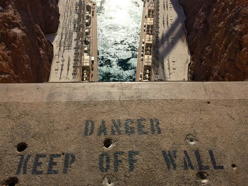 Hoover Dam warning stock photo. Image of danger, black - 93801714