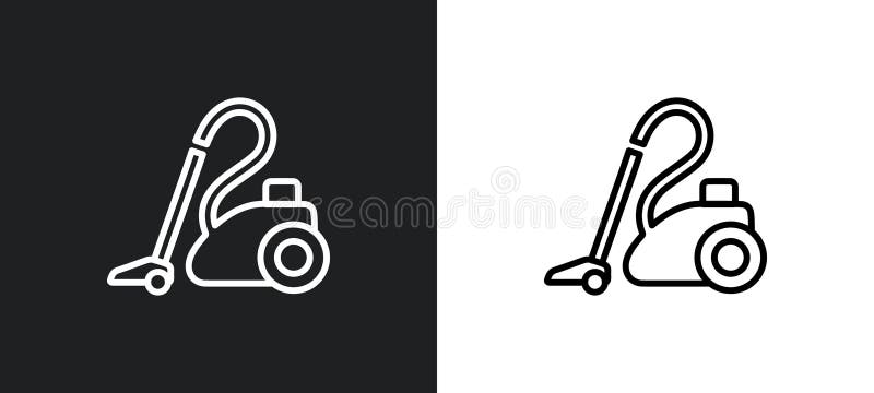 Hoover Outline Icon in White and Black Colors. Hoover Flat Vector Icon ...