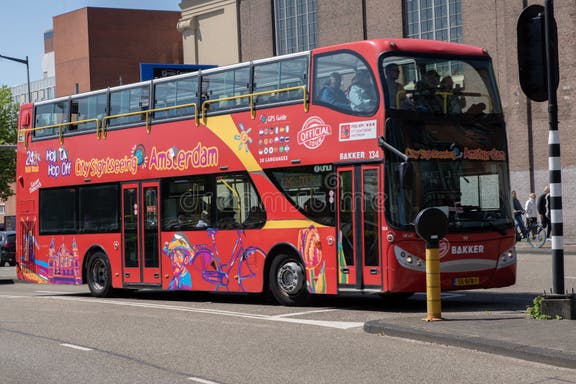 Hop on Hop of Bus at Amsterdam the Netherlands 5-5-2025 Editorial Stock ...