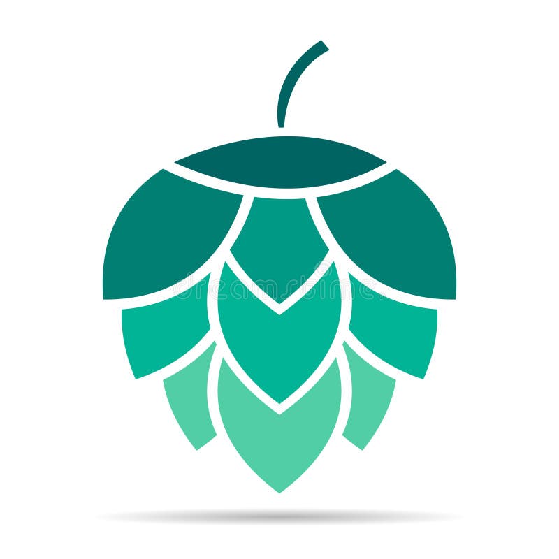 Hop Icon Beer Shadow Cone Leaf Sign,pub Herb Design, Nature Seed Vector ...