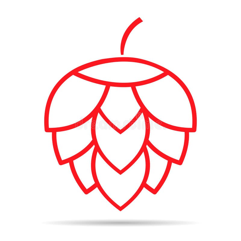 Hop Icon Beer Shadow Cone Leaf Sign,pub Herb Design, Nature Seed Vector ...