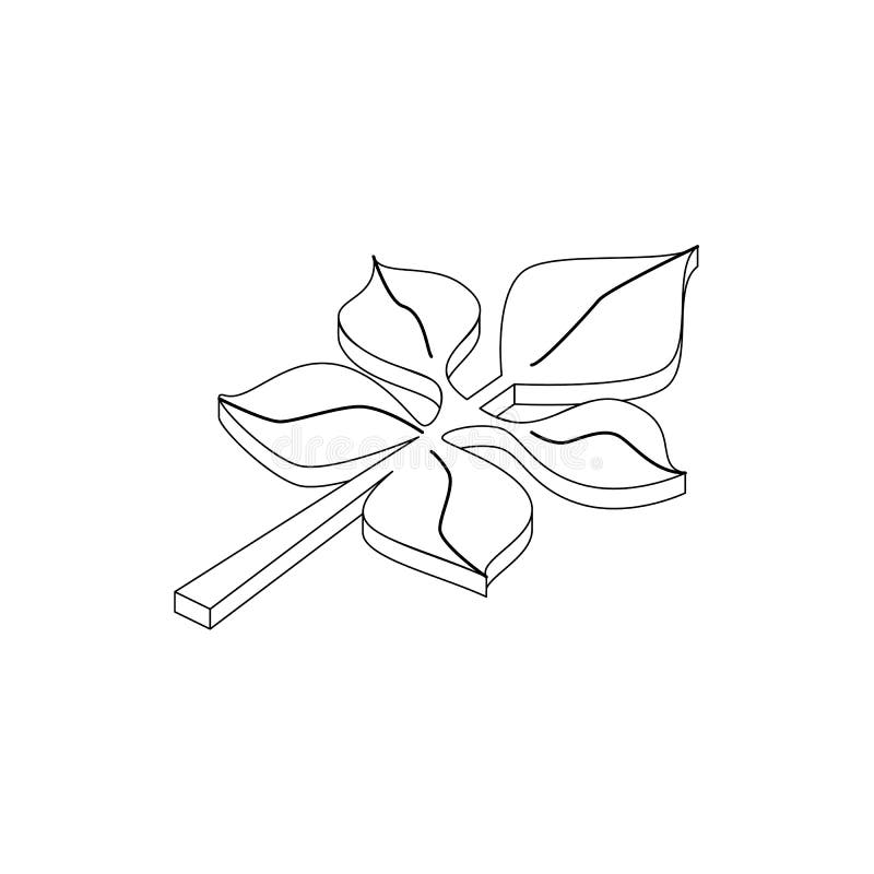 Hop Leaf Icon, Isometric 3d Style Stock Vector - Illustration of herbal ...