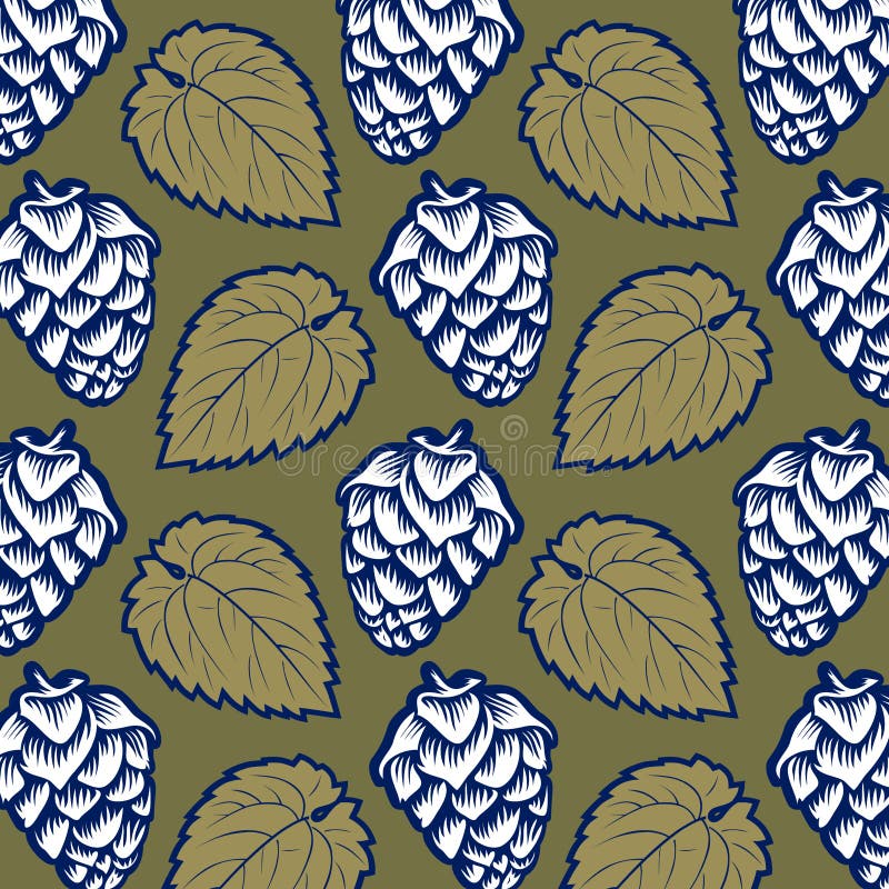 Hope Seamless Pattern. Hop Cone Background. Craft Beer Wallpaper Stock ...