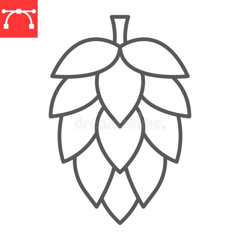 Hop line icon stock vector. Illustration of flower, label - 252440006