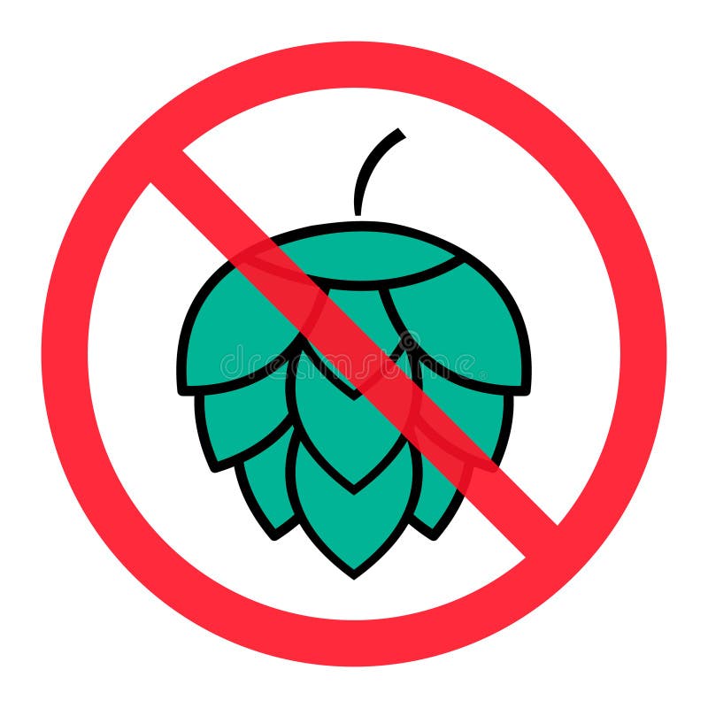 Hop Stop Icon Beer Cone Leaf Sign,pub Herb Design, Nature Seed Vector ...