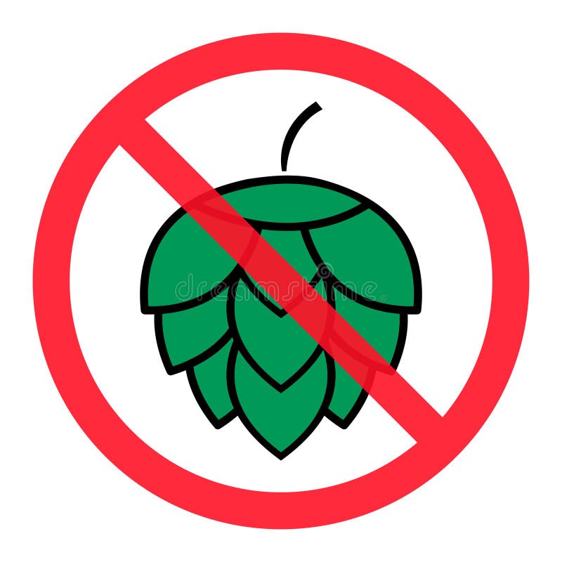 Hop Stop Icon Beer Cone Leaf Sign,pub Herb Design, Nature Seed Vector ...