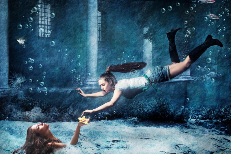 Mermaid stock image. Image of fishes, face, mythology - 43202195