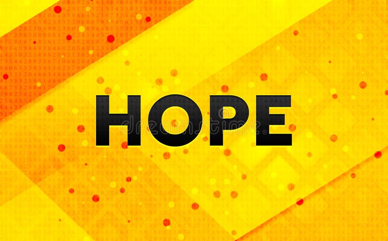 Hope Abstract Digital Banner Yellow Background Stock Illustration ...