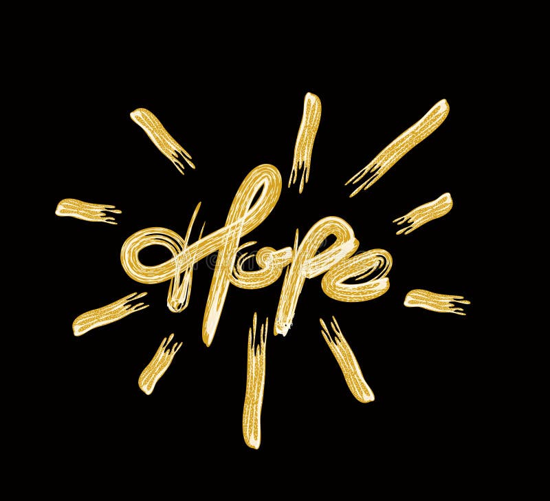 Hope Calligraphic Modern Font Style Text Stock Vector - Illustration of ...