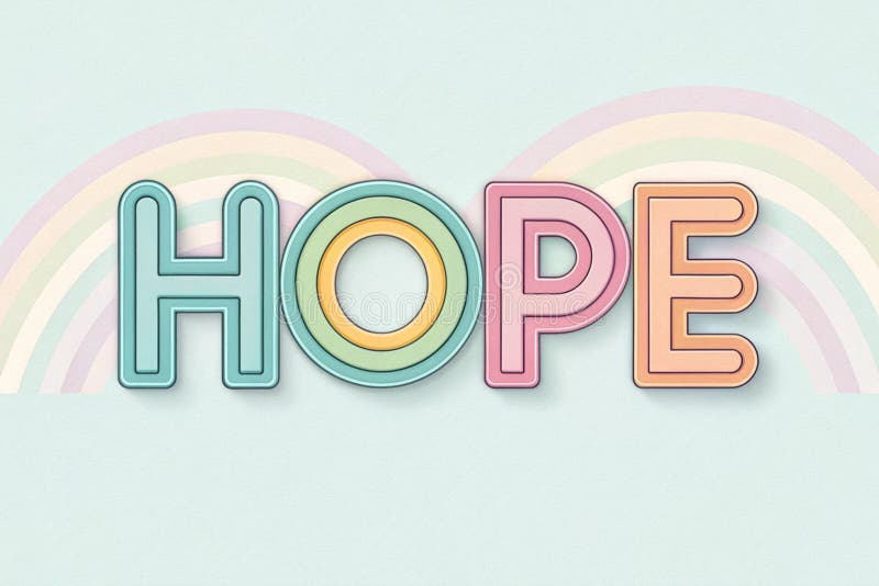 HOPE Colorful Pastel Font Gradient Outline Soft Text Effect - Generated ...