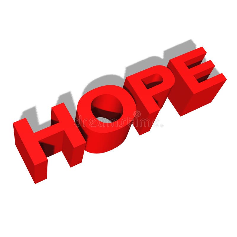 Hope 3d red letters stock illustration. Illustration of optimistic ...