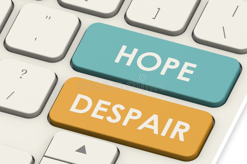 Hope and Despair Word on White Keyboard Stock Illustration ...