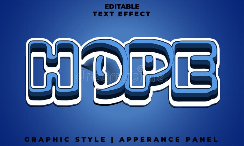 Hope Editable 3D Text Effect Template Banner Simple Design Vector ...