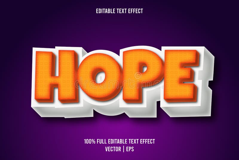 Hope Editable Text Effect Retro Style Stock Vector - Illustration of ...