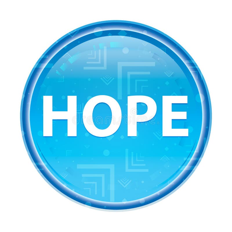 Hope Floral Blue Round Button Stock Illustration - Illustration of ...