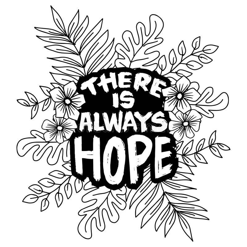 Hope. Hand Drawn Lettering with Floral Elements Stock Vector ...