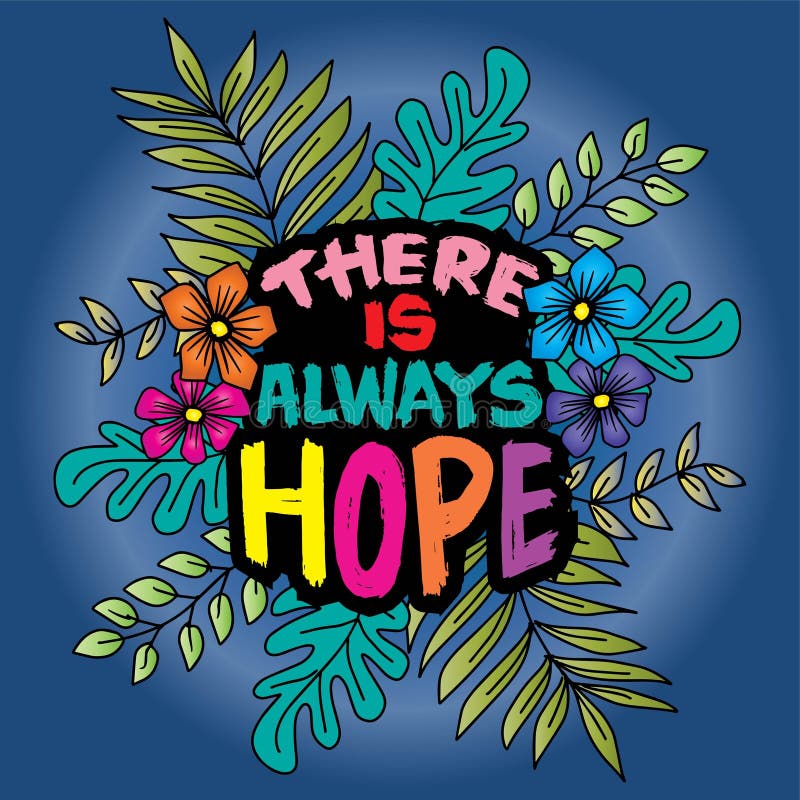 Hope. Hand Drawn Lettering with Floral Elements Stock Vector ...