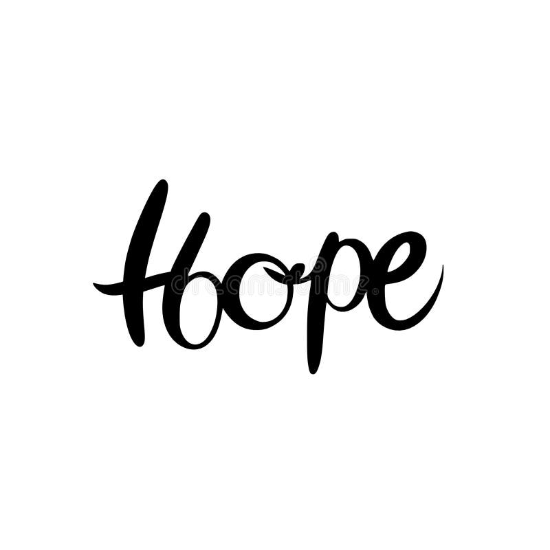 Hope. hand drawn lettering stock illustration. Illustration of creative ...