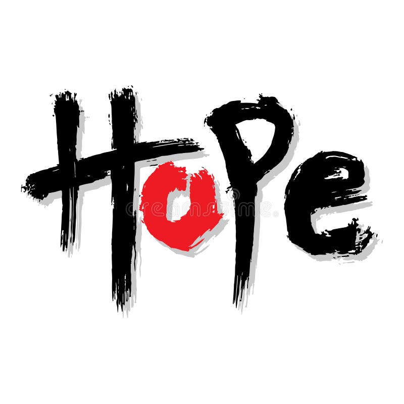 Hope Hand Lettering. Vector Illustration with Handwritten Phrase Stock ...