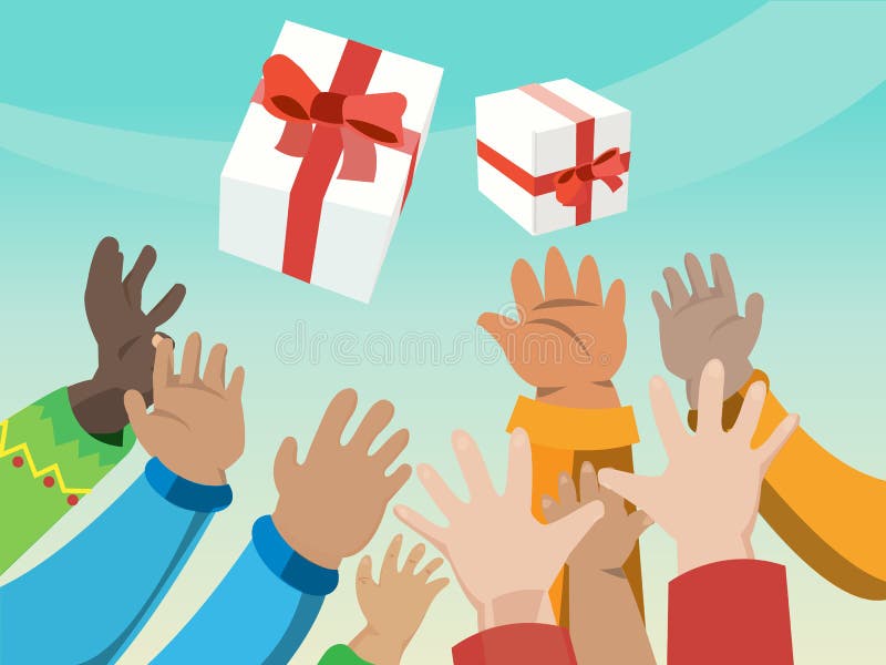 Hope Hand with Present Box - Stock Illustration - Illustration of ...