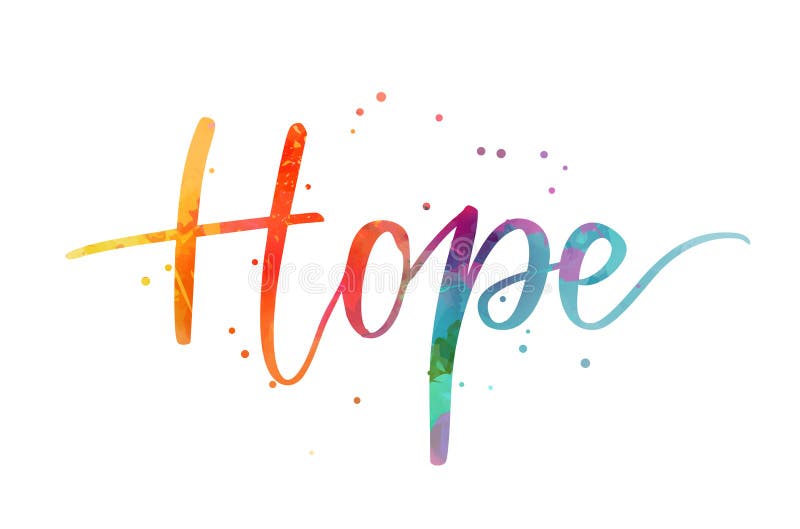 Hope - Handwritten Lettering Stock Vector - Illustration of effect ...