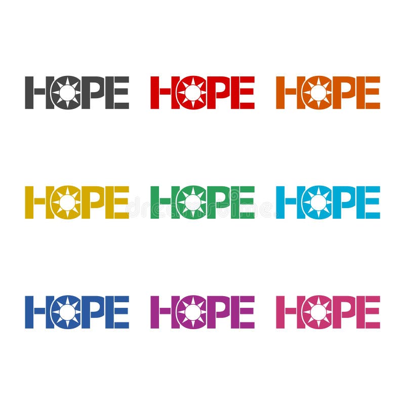 HOPE Icon or Logo, Color Set Stock Vector - Illustration of imagine ...