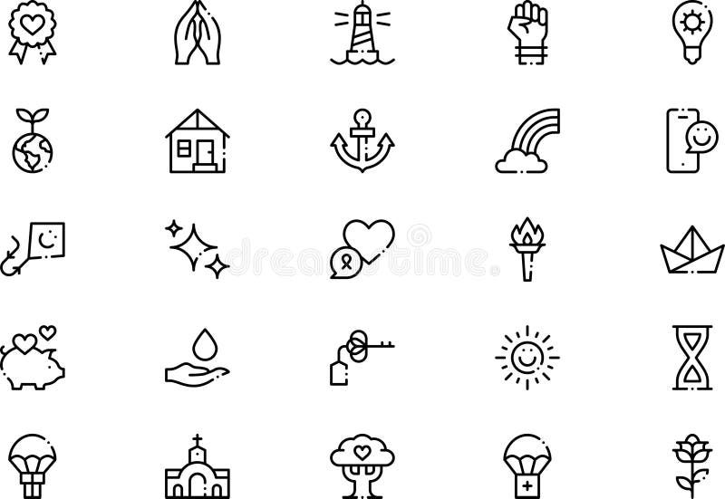 Hope Icons Collection is a Vector Illustration with Editable Stroke ...
