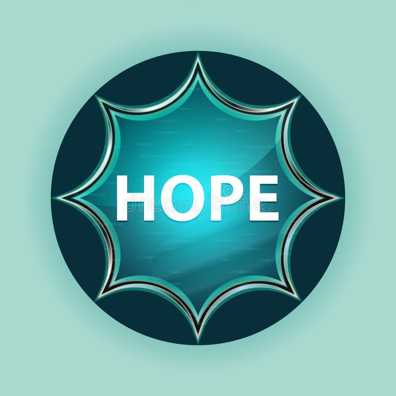 Hope Magical Glassy Sunburst Blue Button Sky Blue Background Stock ...