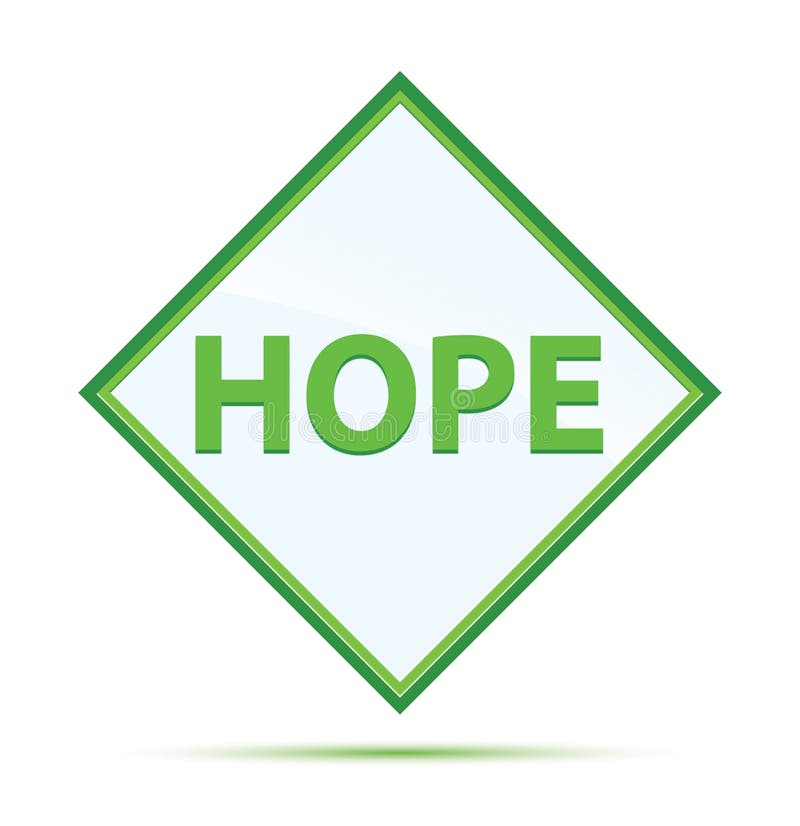 Hope Modern Abstract Green Diamond Button Stock Illustration ...