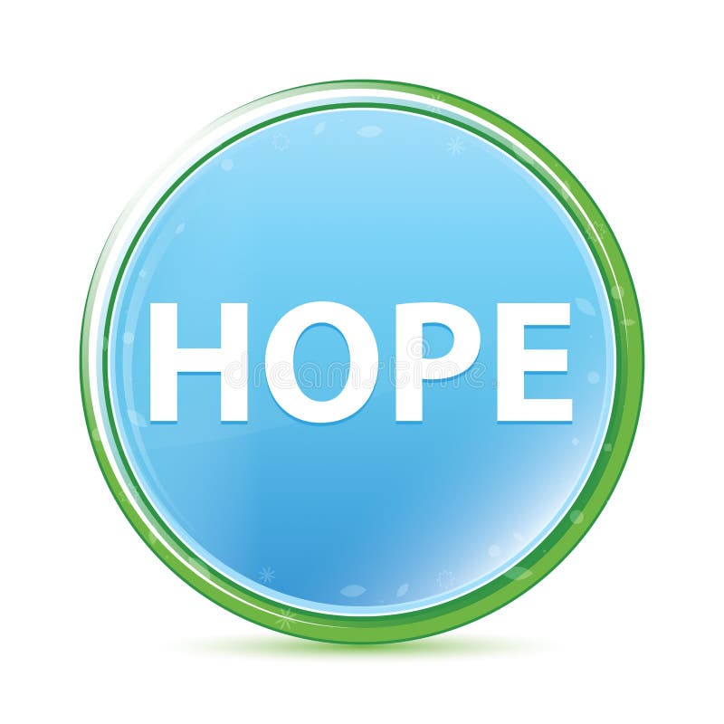 Hope Natural Aqua Cyan Blue Round Button Stock Illustration ...