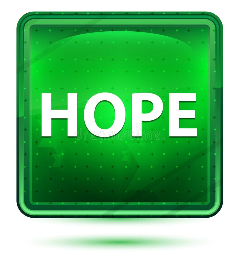 Hope Button Displays Hoping Hopeful Wishing or Wishful Stock ...